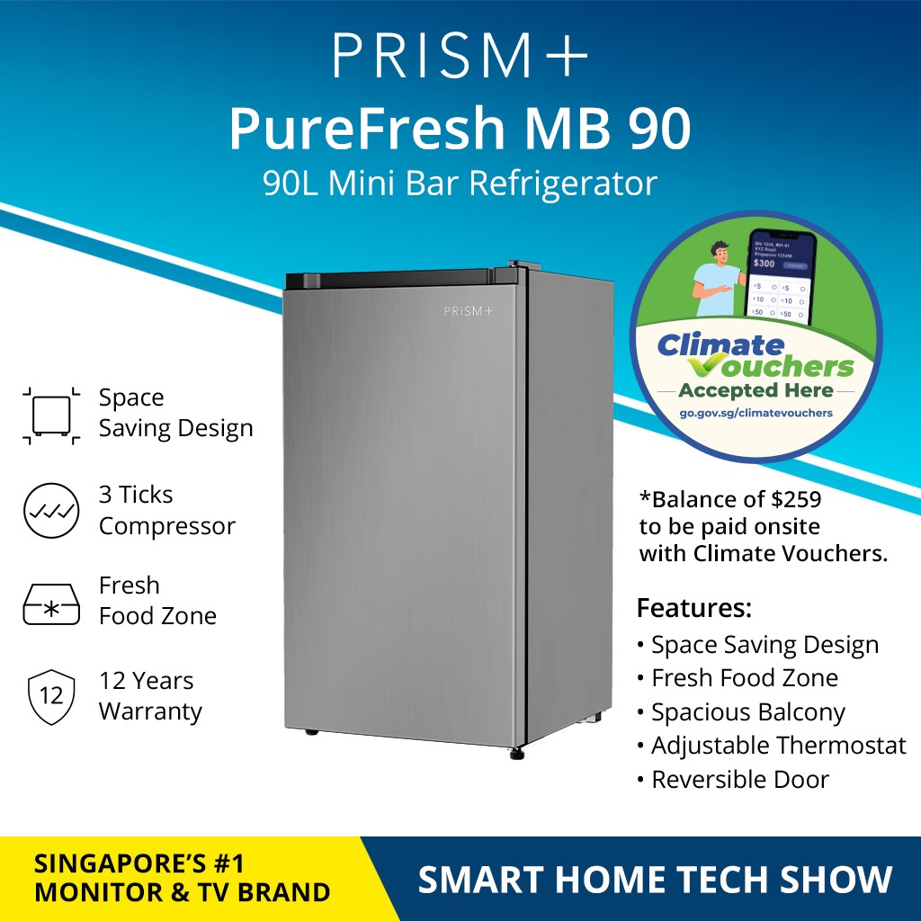 [NEA CLIMATE VOUCHER $400] PRISM+ PureFresh MB 90 | 90L Mini Bar Refrigerator [Arrives in Early ...