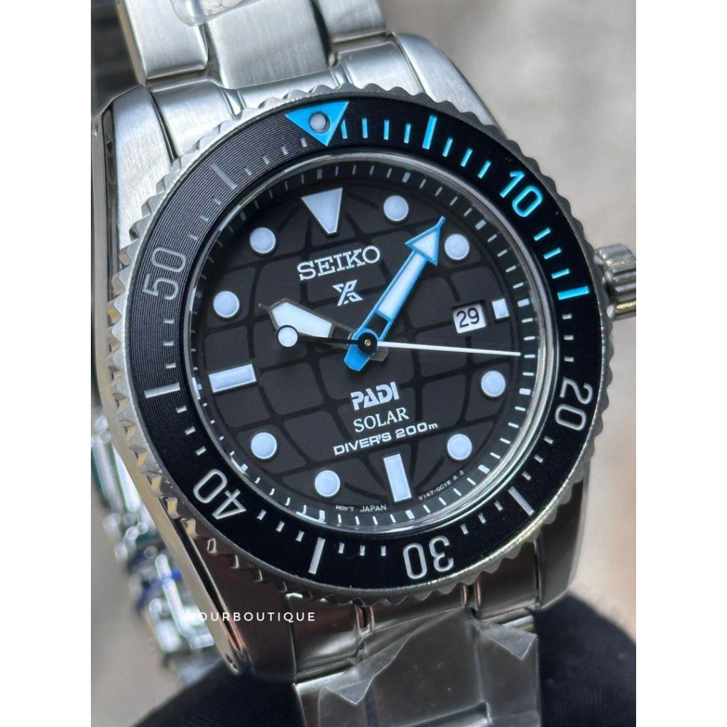 Brand New Seiko Prospex Solar Powered 38mm Quartz Divers Watch SNE575P1 ...