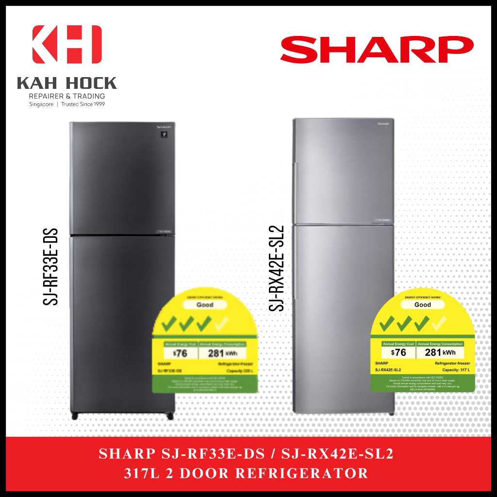 SHARP SJ-RF33E-DS 330L S-POPEYE REFRIGERATOR + 2 YEARS WARRANTY ...