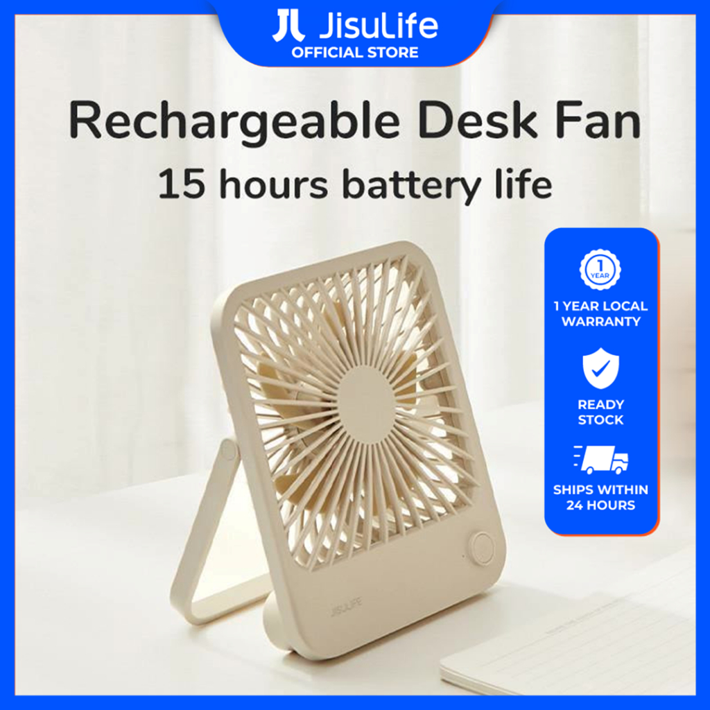 JISULIFE Life1 4500mAH Desktop Office Stand Fan 4 Wind Speed PowerBank ...
