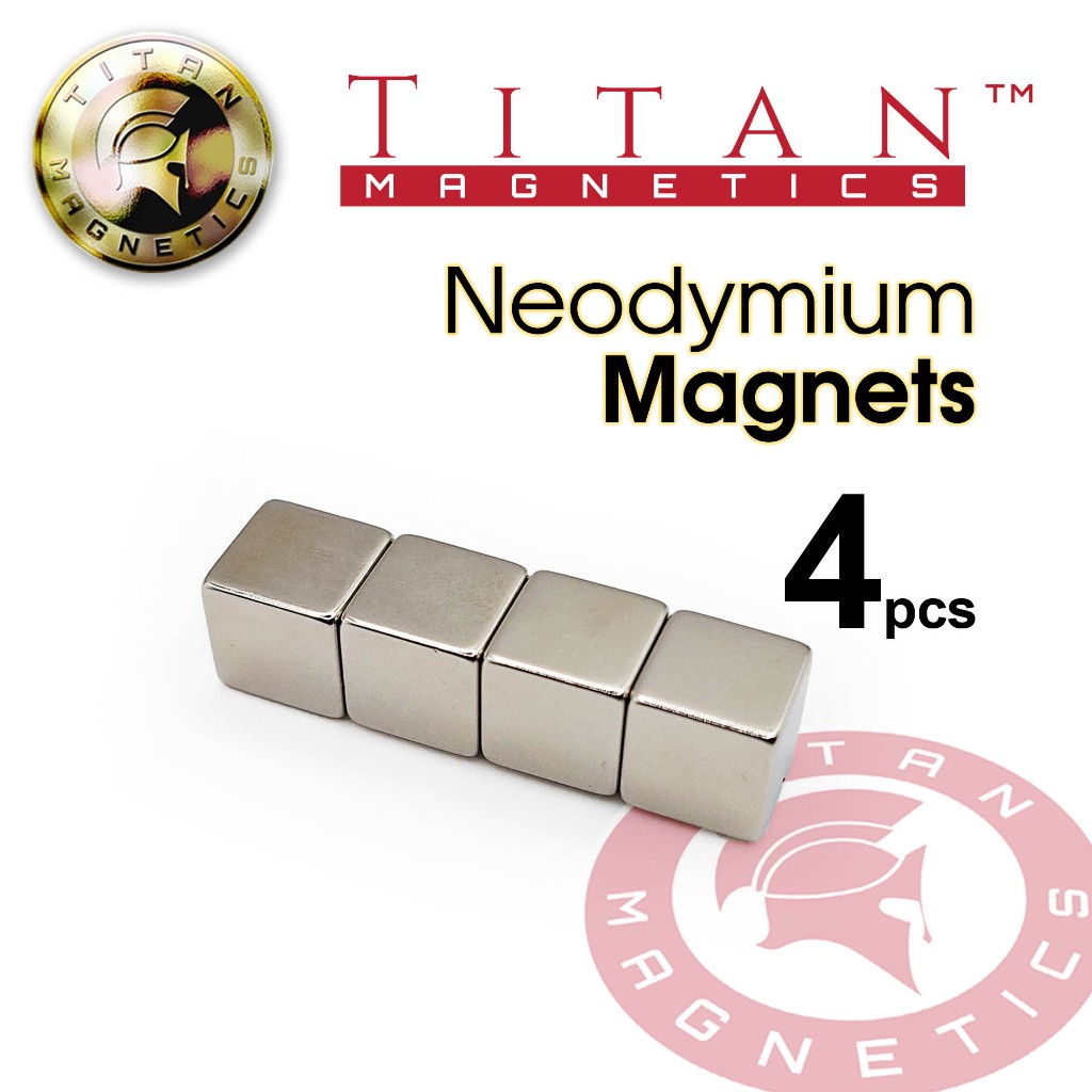 Cube Neodymium Magnets – 10mm, N35 4pcs/pack Strong Neodymium Cuboid ...