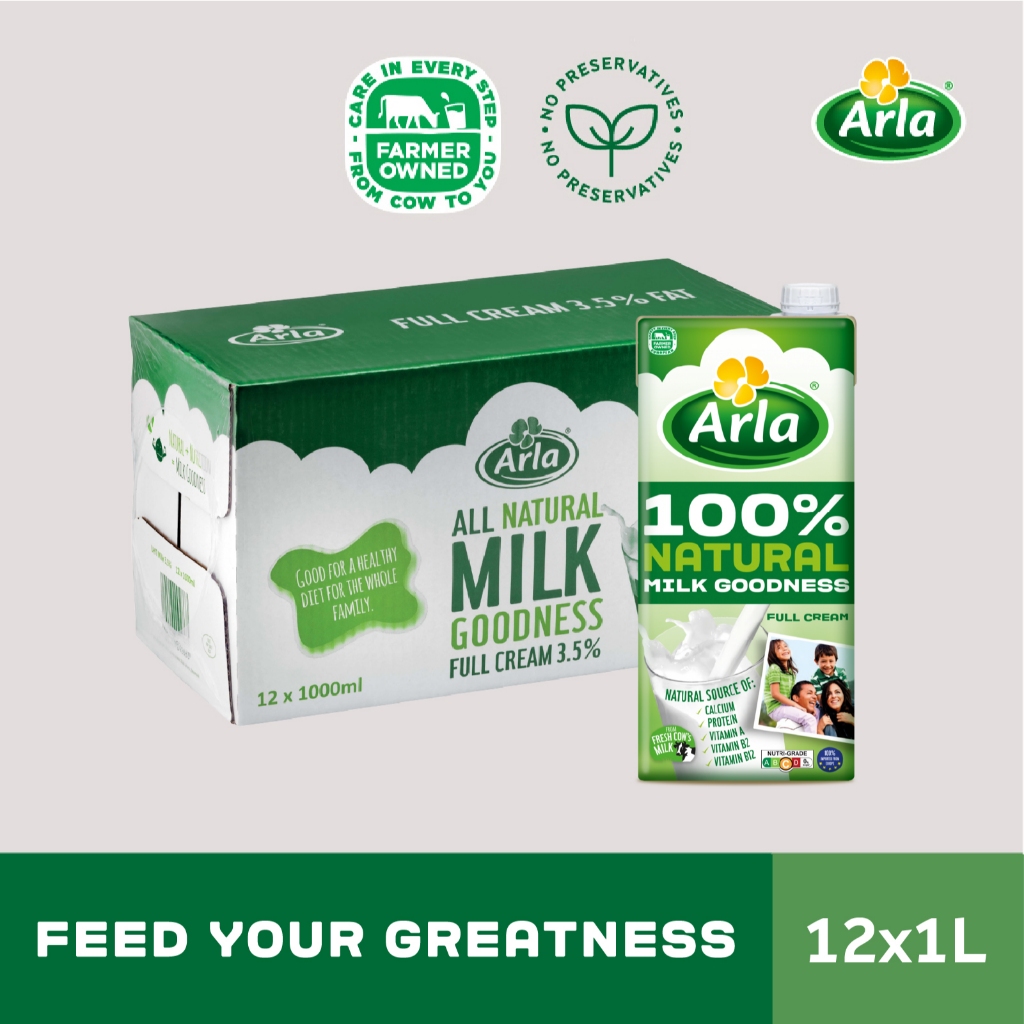 (Carton Deal) - Arla UHT Full Cream Milk 12x1L | Shopee Singapore