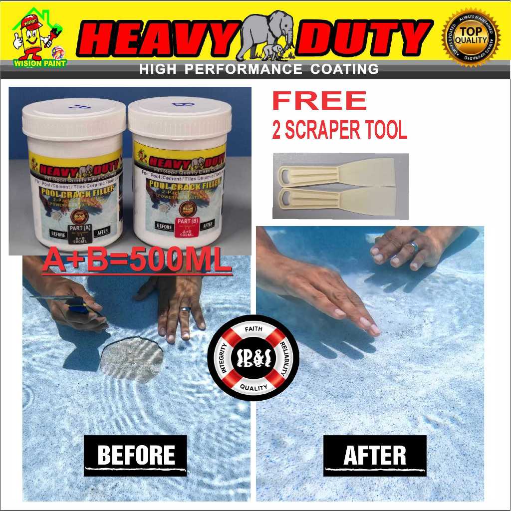 POOL CRACK FILLER 2-PACK EPOXY ( A+B=500ML ) Universal 2-Pack Epoxy ...