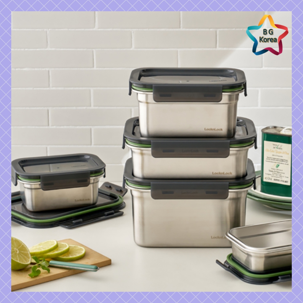 LocknLock 1.2L 2.0L 2packs Stainless Steel Container / Durable ...