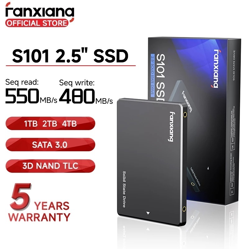Fanxiang S101 2.5" SSD SATA 3 3D TLC Nand Read 550MB/s 1TB 2TB for PC ...