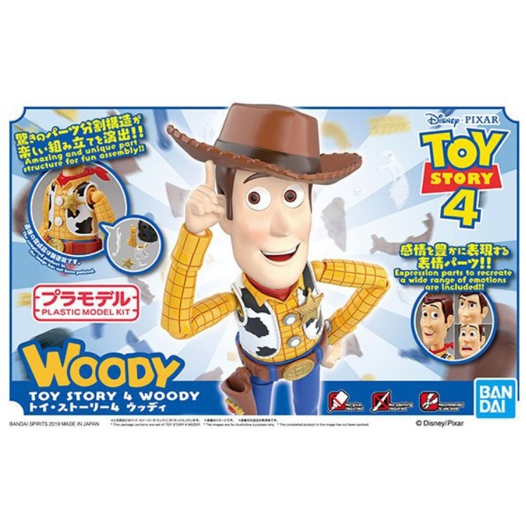 Bandai Toy Story 4 – Woody Plastic Model Kit (Unassembled, Coloured ...