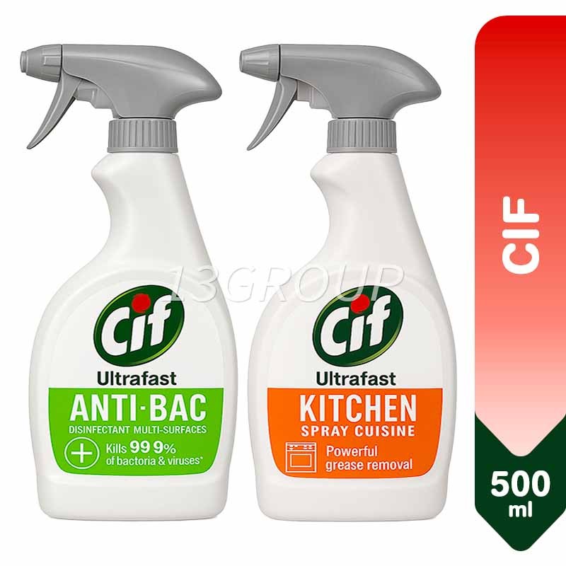 Cif Ultrafast Spray Anti-Bacterial Multi Purpose Bathroom Kitchen ...