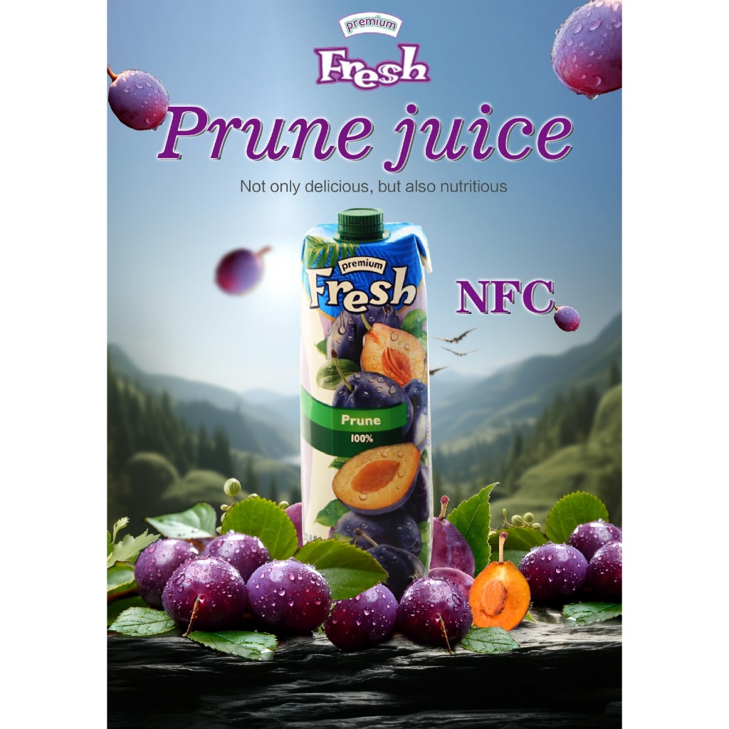 Premium Fresh 100% Prune Juice Beverage 1L x 4 - NFC(Not from ...