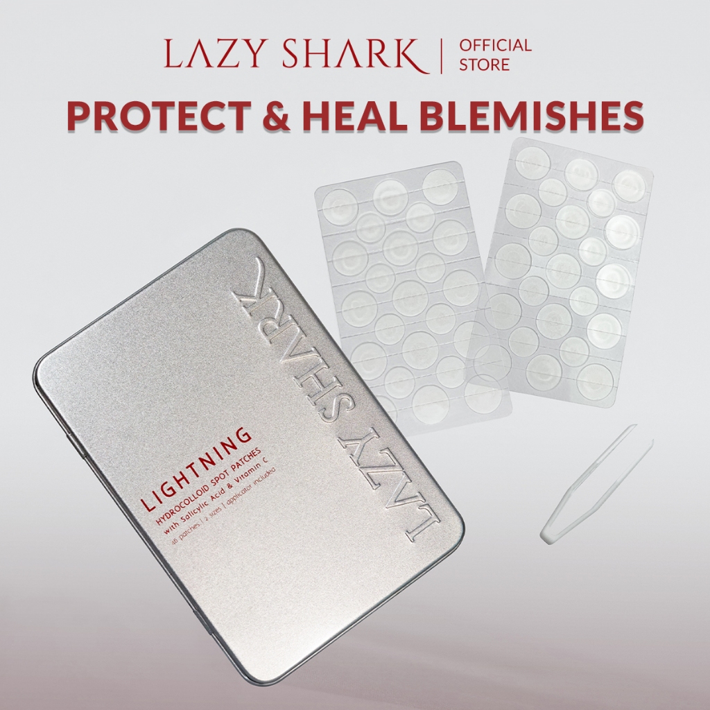 LAZY SHARK Lightning Hydrocolloid Spot Patches with Salicylic Acid ...