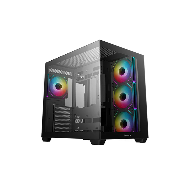 DEEPCOOL CG530 4F Mid Tower ATX TG Dual Chamber - Black & White ...