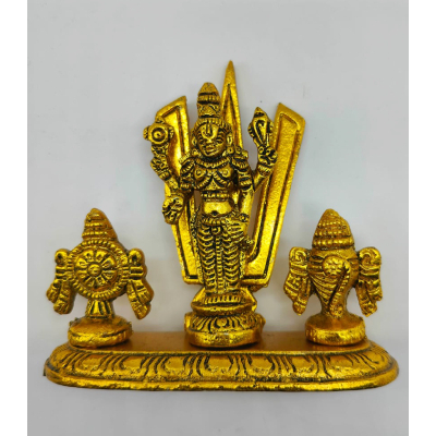 Traditional Metal Sangu Chakra Namam Idol | Lord Tirupati Balaji Shanku ...