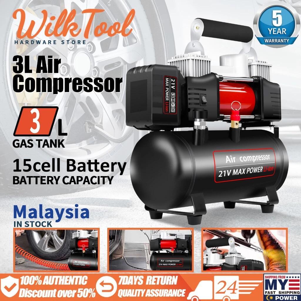 WilkTOOL🔥 3L Lithium Air Compressor Portable Oil-free Silent Air Pump ...
