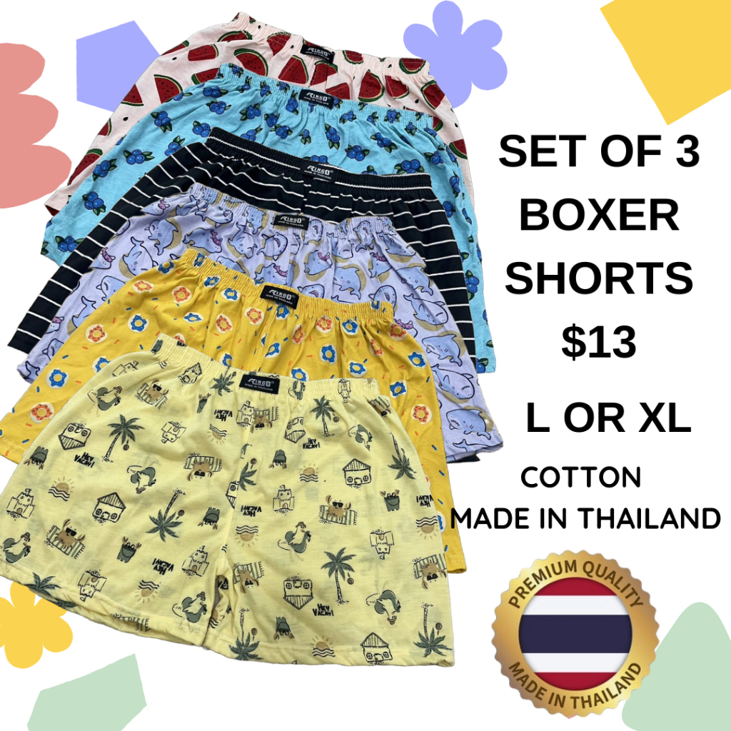 Boxer Shorts | Set of 3 Boxers for $13 ( L or XL ) | Set of 3 Boxers ...