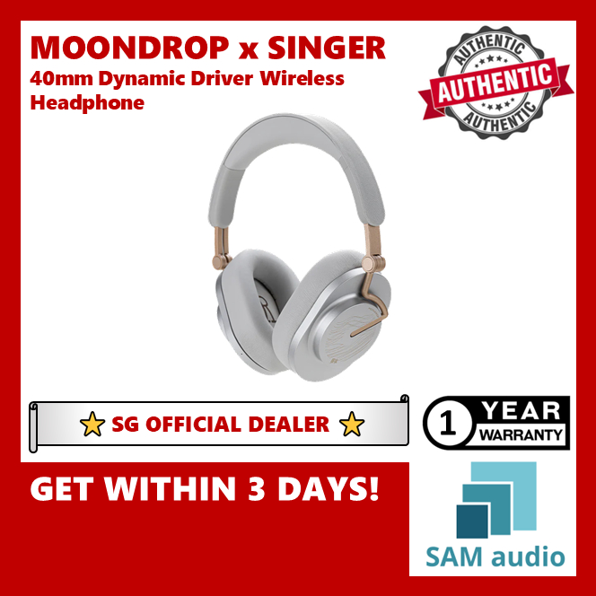 [🎶SG] MOONDROP x SINGER: EDGE 40mm Dynamic Driver Wireless Headphone ...