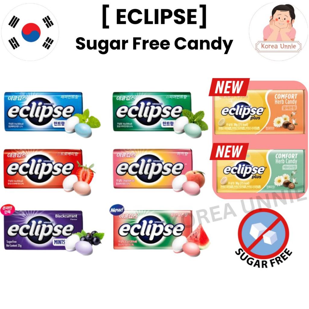 [Eclipse] Eclipse Sugarfree 8 Types / Mint Spearmint Peach Blackcurrant ...