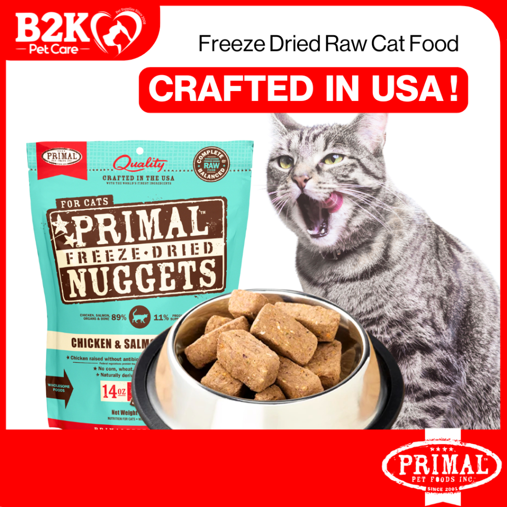 Primal Feline Freeze Dried Raw Nuggets for Cats 14oz (Single Pack / 4 ...
