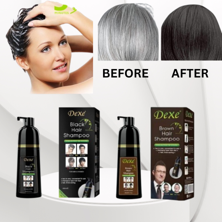 DEXE BLACK HAIR SHAMPOO 400ML / BROWN HAIR SHAMPOO / INSTANT HAIR ...