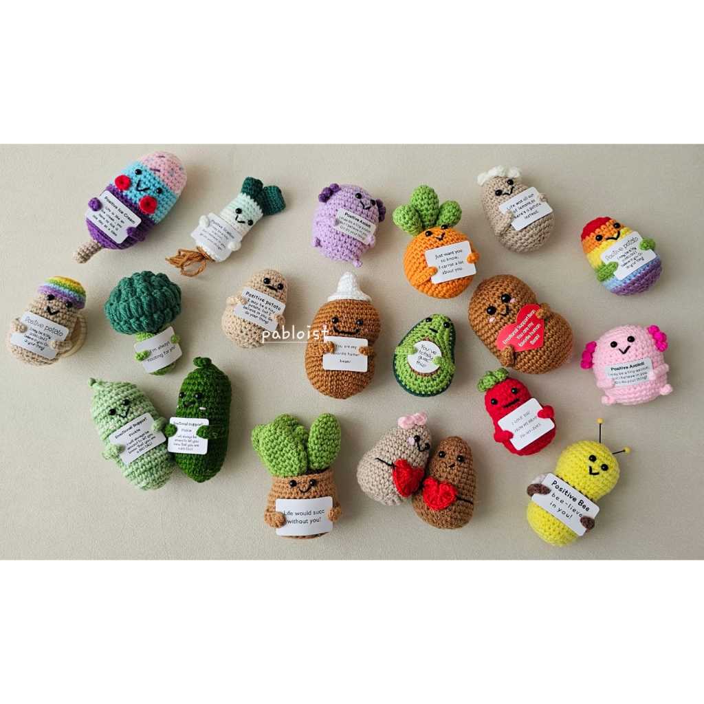 PABLOIST Handmade Emotional Support Crochet Doll Uplifting Motivational ...