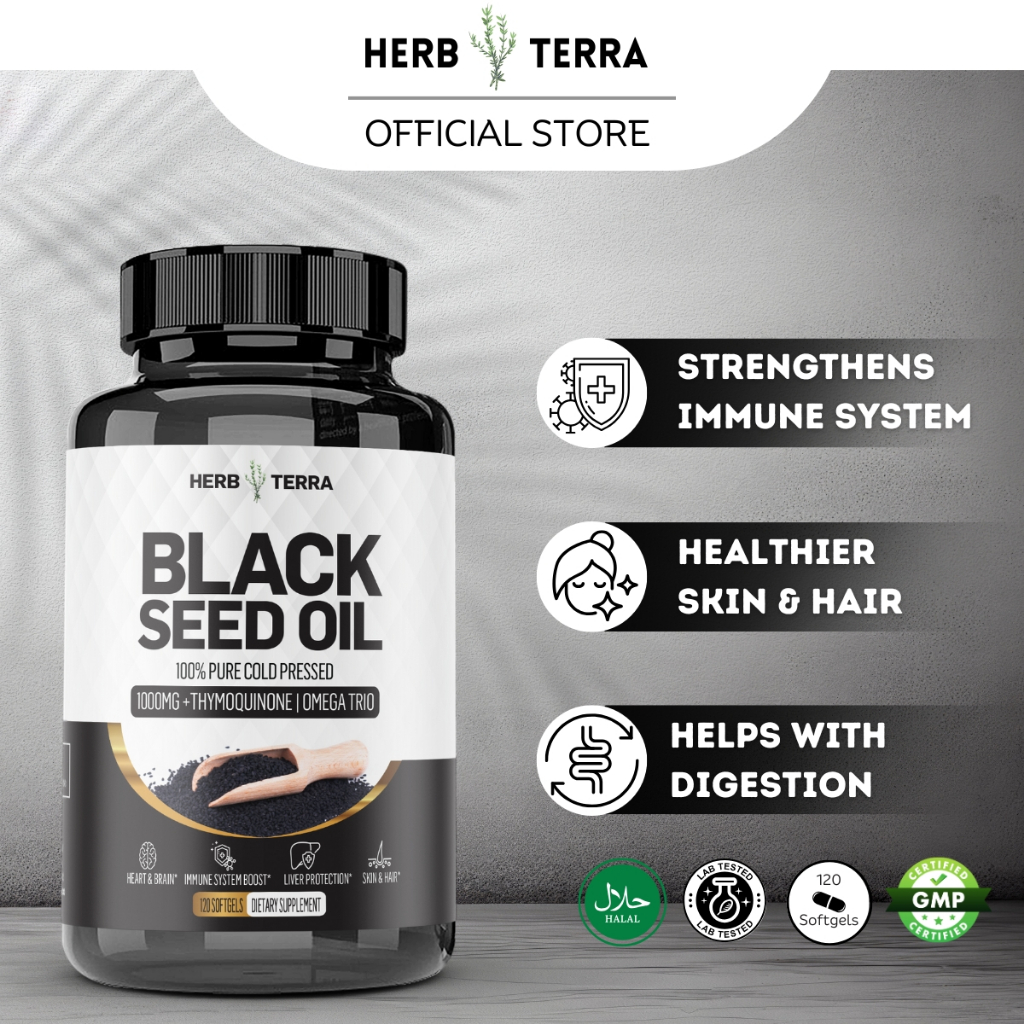 [SG] Black Seed Oil 1000mg | 120 Capsules | Trio Omega | Habbatus Sauda ...