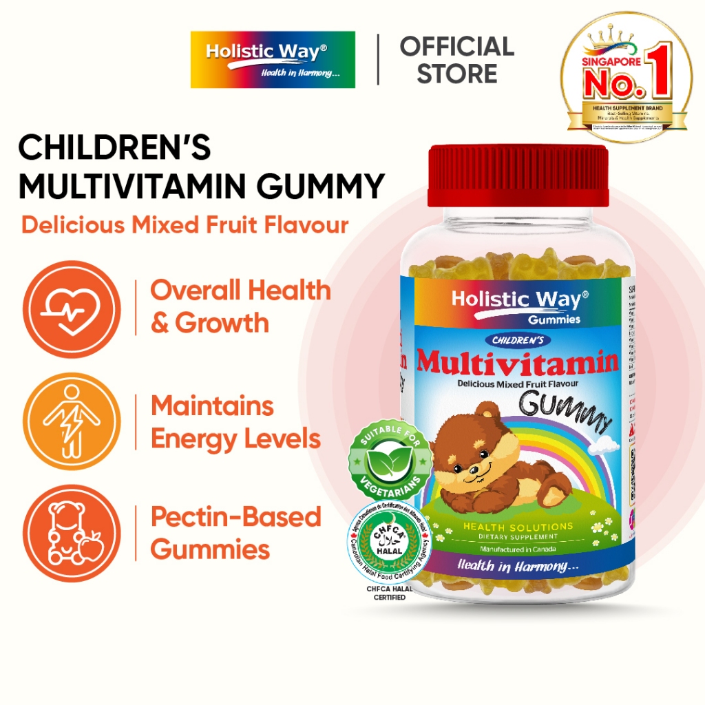 Holistic Way Children's Multivitamin Gummy - Halal | Vegetarian (90 ...