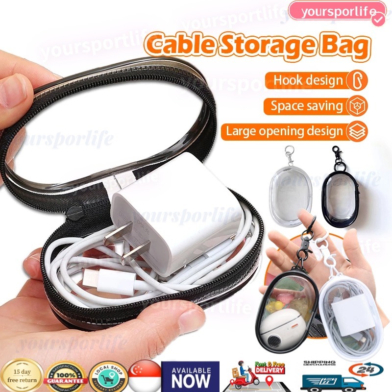 Cable Storage Box Data Line Organizer Clear Bag Cable Protective Cover ...