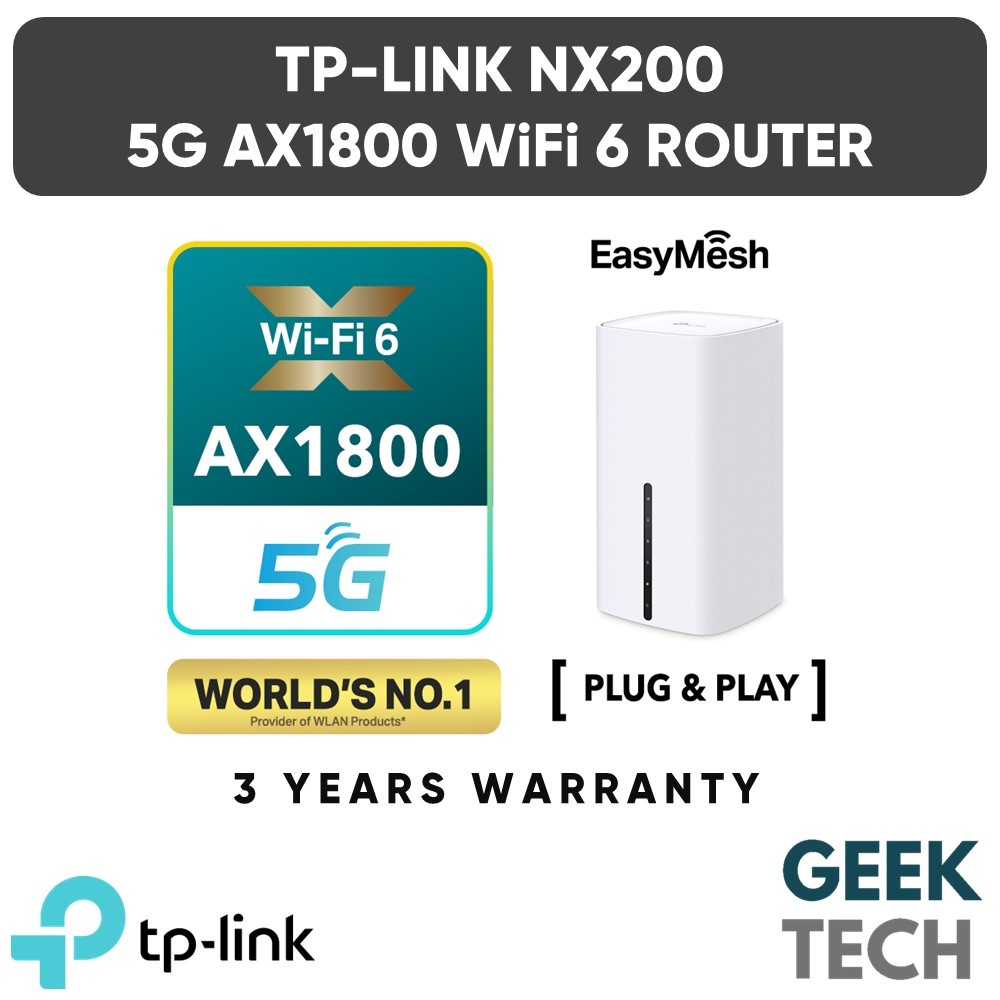 TP-Link Archer NX200 5G AX1800 Wireless Dual-Band Gigabit Router - EasyMesh Compatible, 5G SIM ...