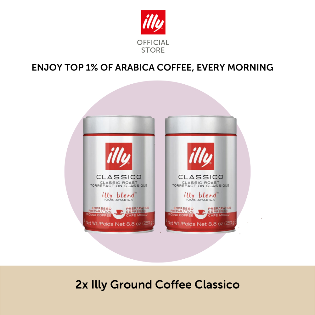 illy Ground Coffee & Whole Bean 2 Can Bundle (250g) - Classico & Intenso | Shopee Singapore