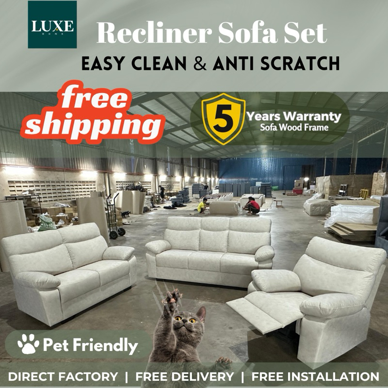 Cozy Sofa Set Easy Clean Fabric Sofa Recliner Sofa 3 Seater Sofa 2 ...
