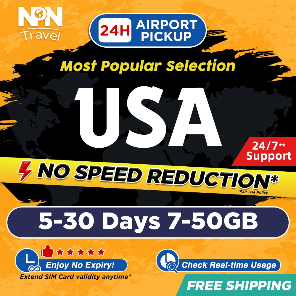 USA SIM Card Ultra 5-30Days 7-40GB 4G Data | Instant Airport Pickup | High Speed Travel Data USA ...