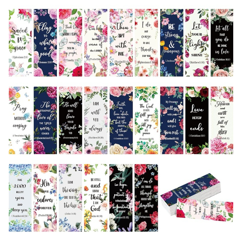 Bible Verse Bookmarks - 8 pieces per pack Christian Scripture Bookmarks ...