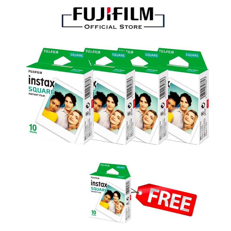 Fujifilm Instax Square Film Single Pack [Bundle of 4 packs + 1 Free ...