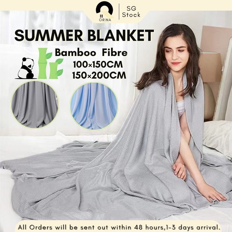 [SG] Thin Blanket Office Blanket Towel Blanket Summer Cooling Blanket ...