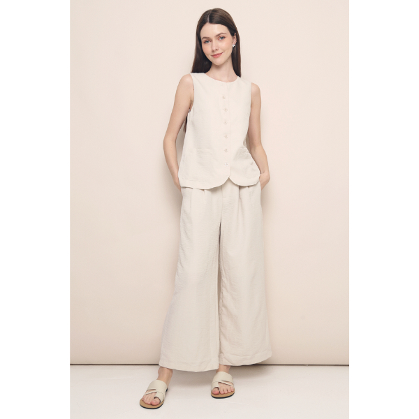 Roxie 2-Piece Smart Pants Suit Cream (Hollyhoque) | Shopee Singapore