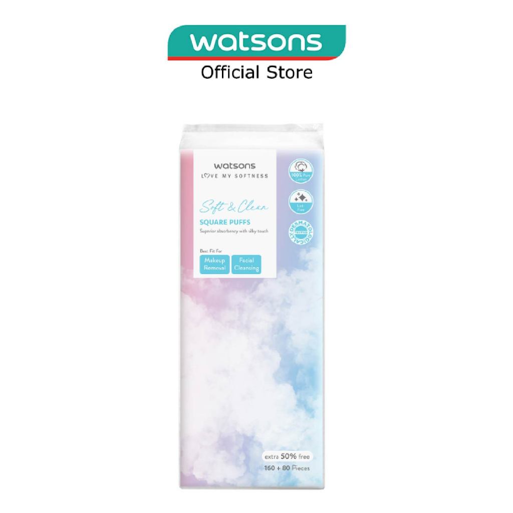 WATSONS Square Puffs 160s+80s (50% Free) | Shopee Singapore
