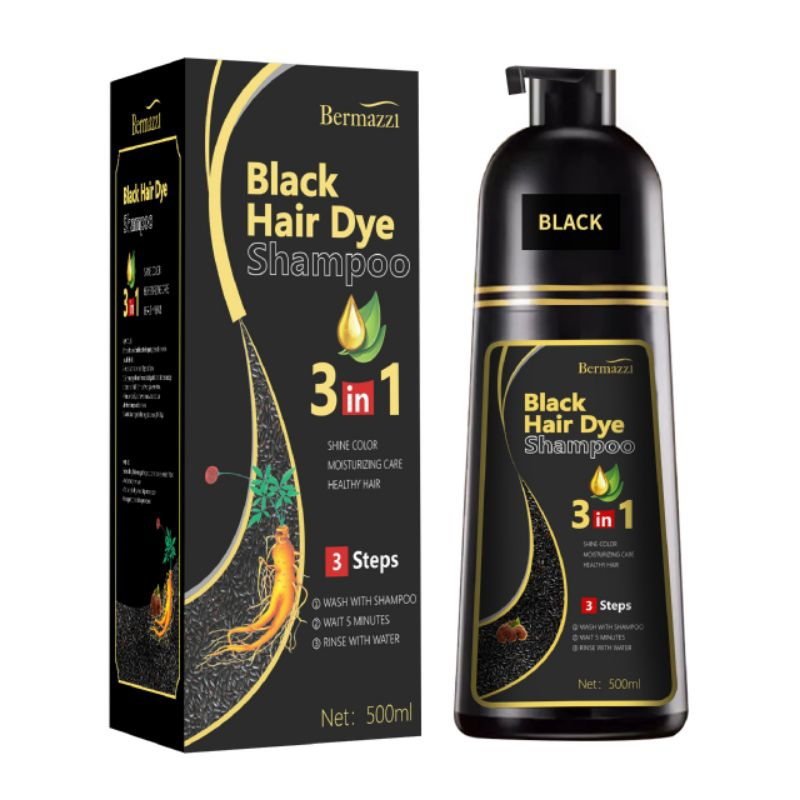 USA RANKING TOP#1 BERMAZZI DARK BROWN + BLACK SHAMPOO DYE 500ML INFUSED ...