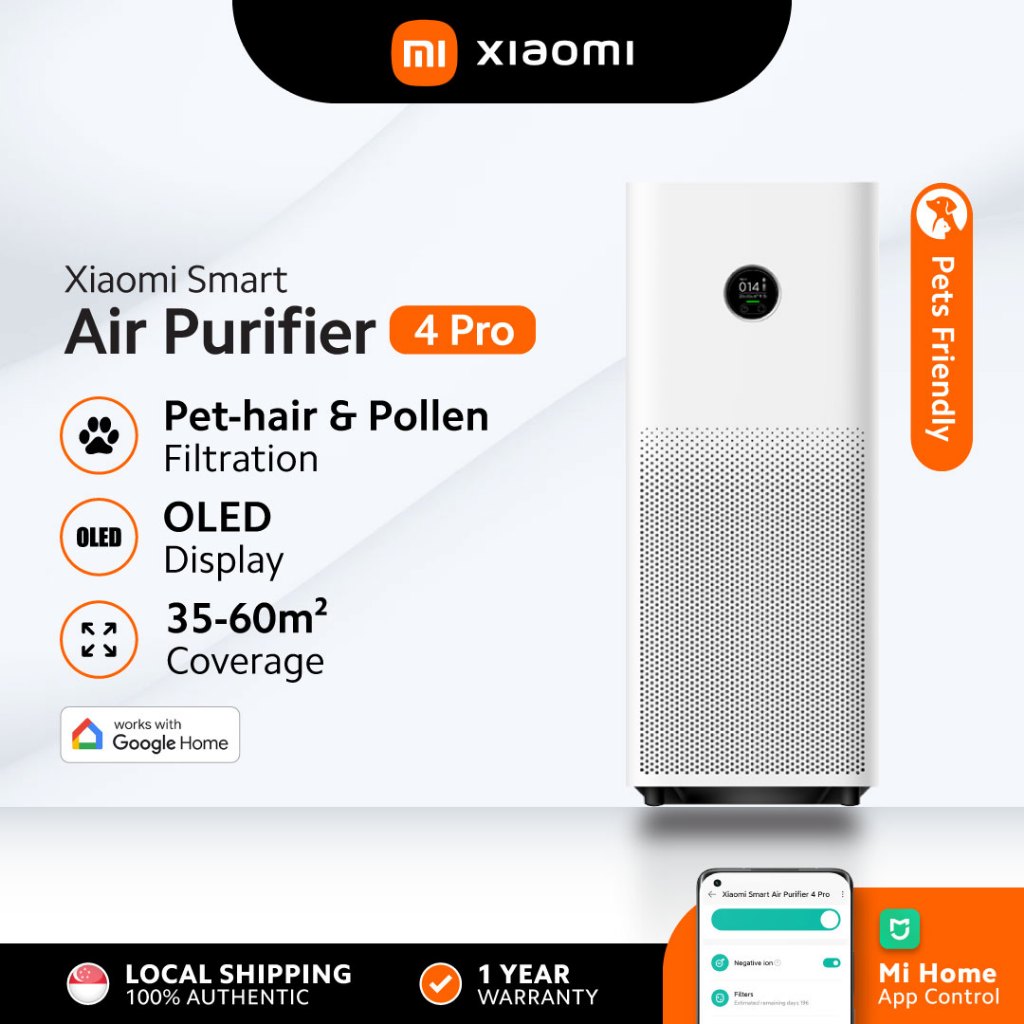Xiaomi Smart Air Purifier 4 Pro | Large Effective Coverage | Air ...