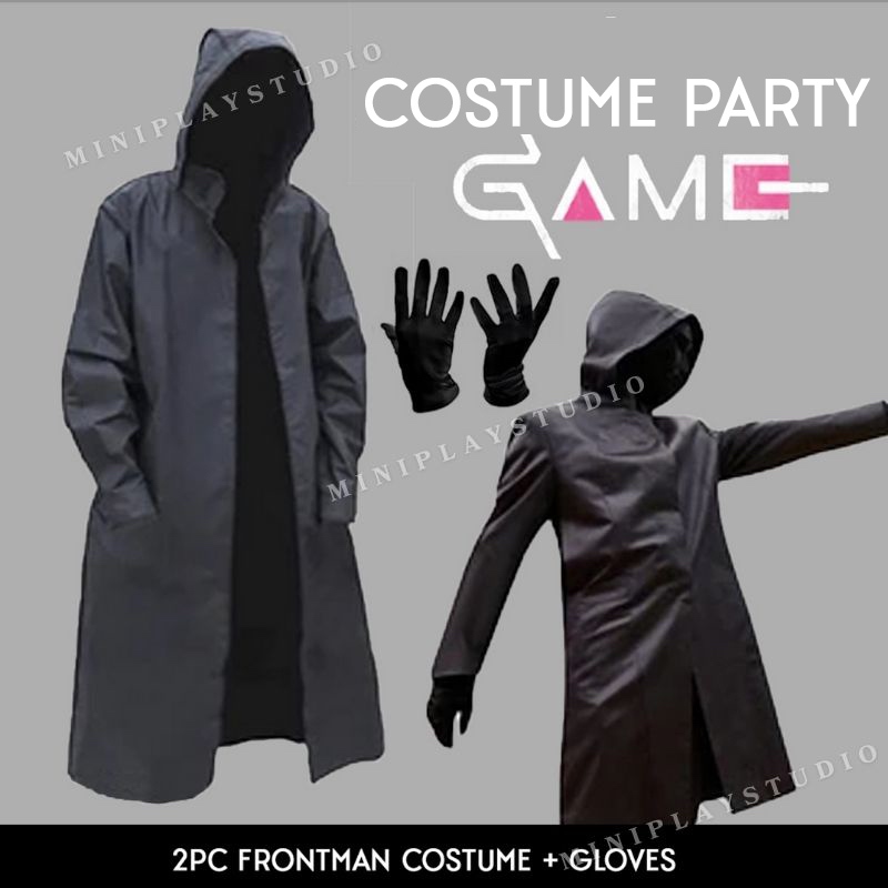 🌟 SG LOCAL STOCK 🌟 Frontman Boss Adult Cosplay Black Robe Jacket Gloves ...