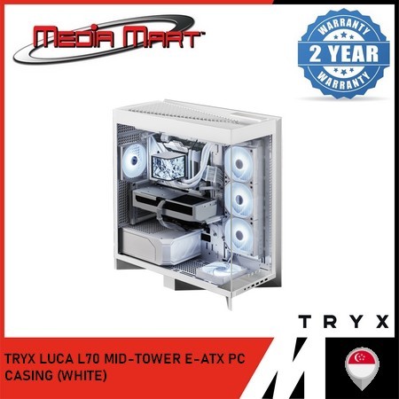 TRYX LUCA L70 MID-TOWER E-ATX PC CASING (BLACK/WHITE) | Shopee Singapore