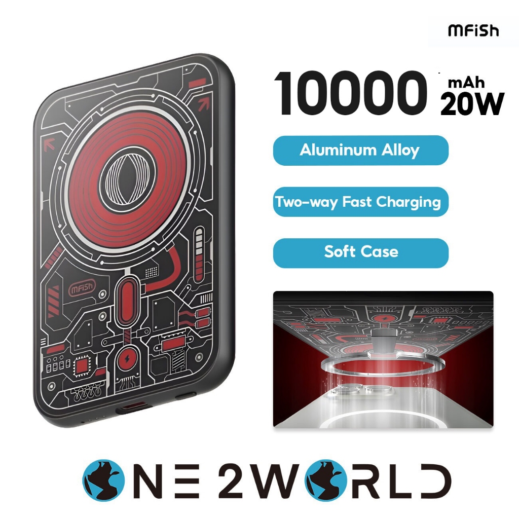 MFISH 10000mAh Ultra-Thin Mag-netic Power Bank – 20W Fast Charging ...