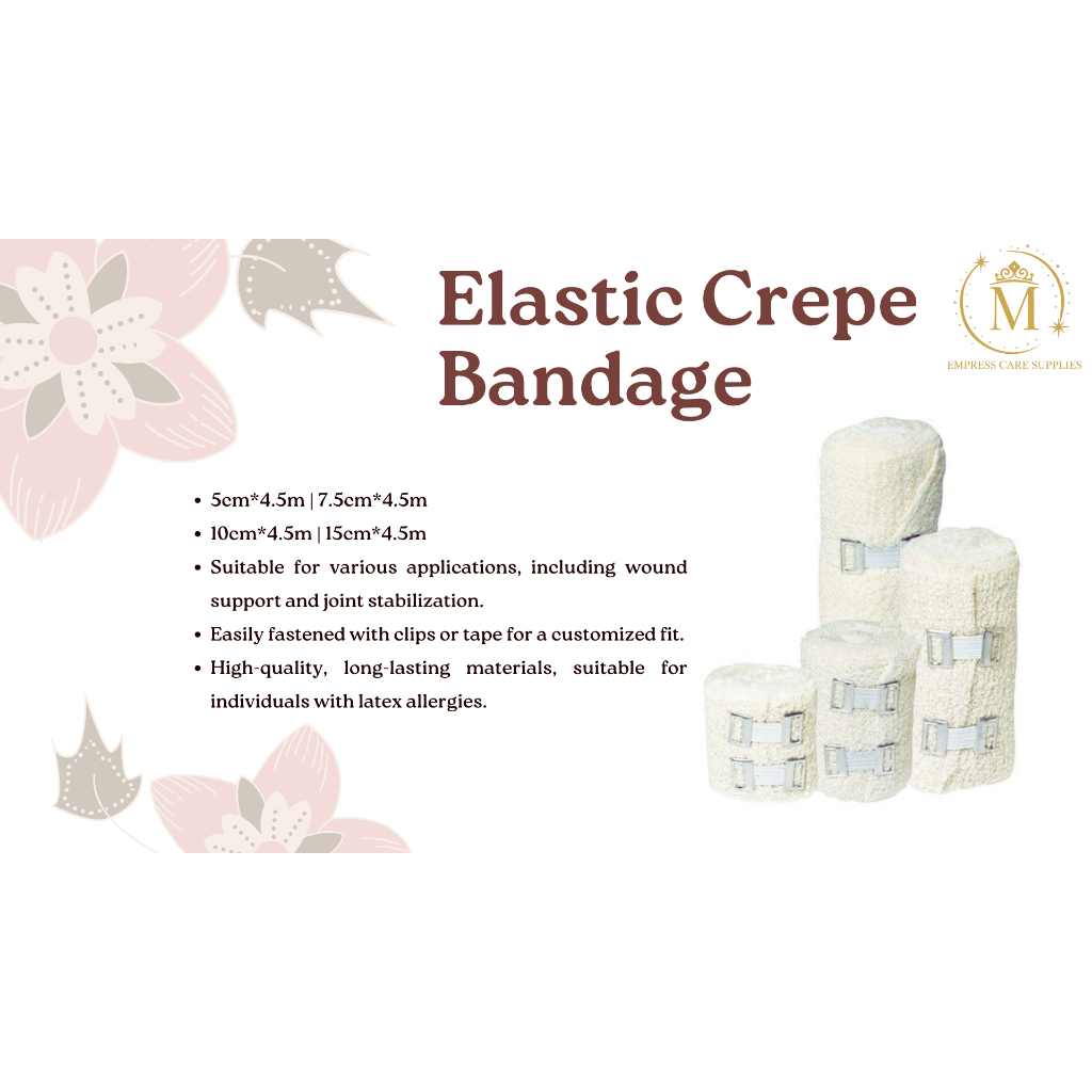 Elastic Crepe Bandage Sizes Available: 5cm x 4.5m | 7.5cm x 4.5m | 10cm ...
