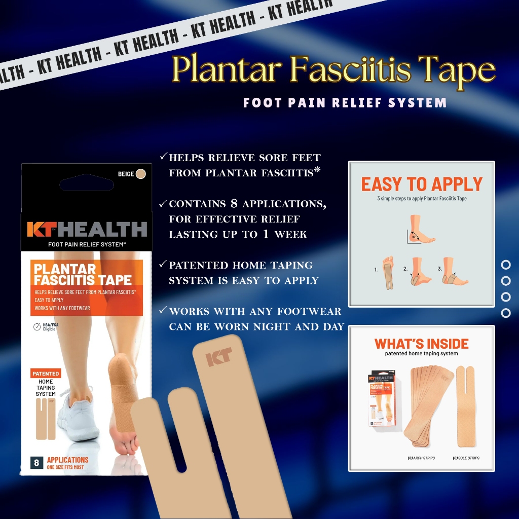 KT Health Plantar Fasciitis Tape | KT Tape | Plantar Fasciitis | Shopee ...