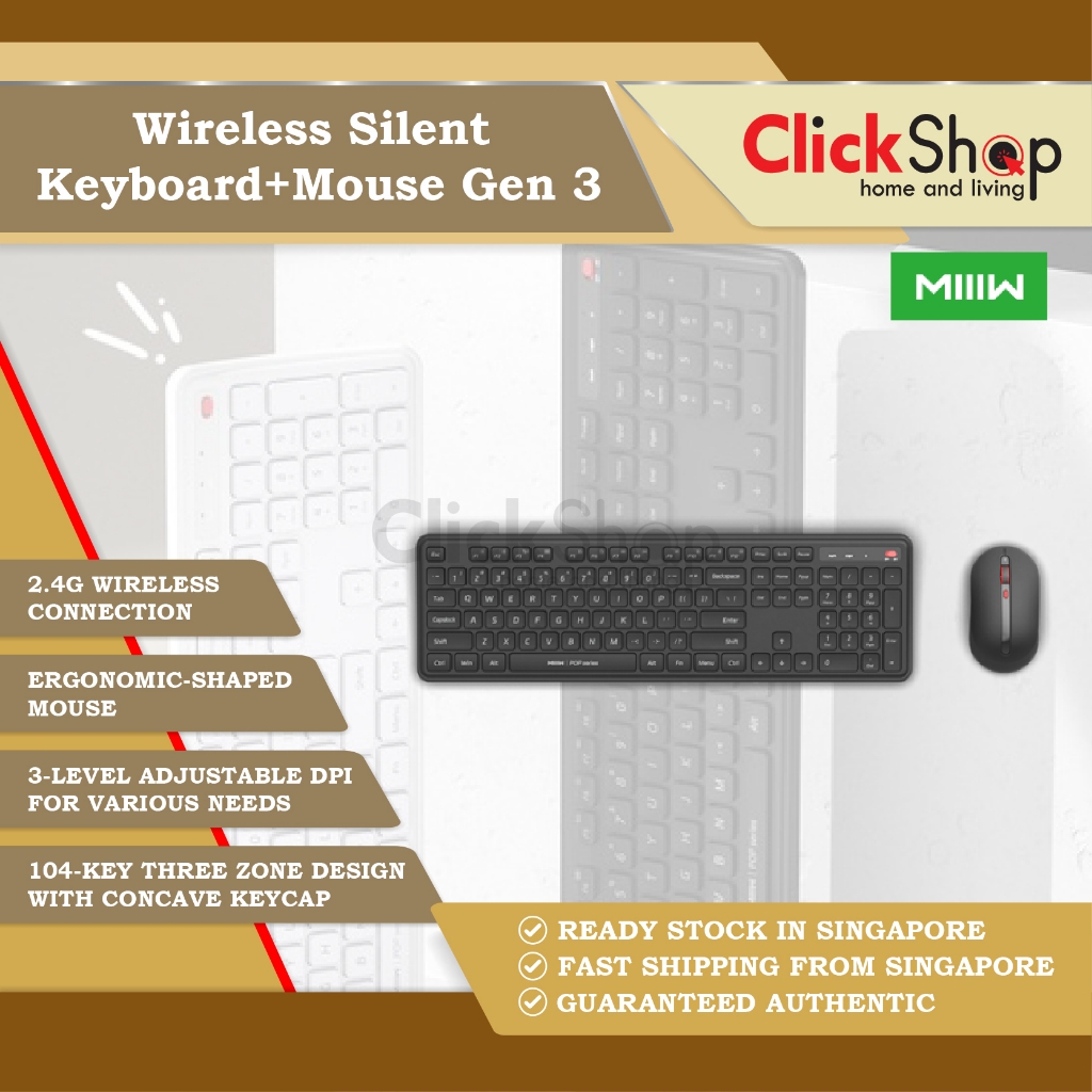 Xiaomi MIIIW Wireless Silent Keyboard and Mouse Gen 3 Combo Set 2.4GHz ...