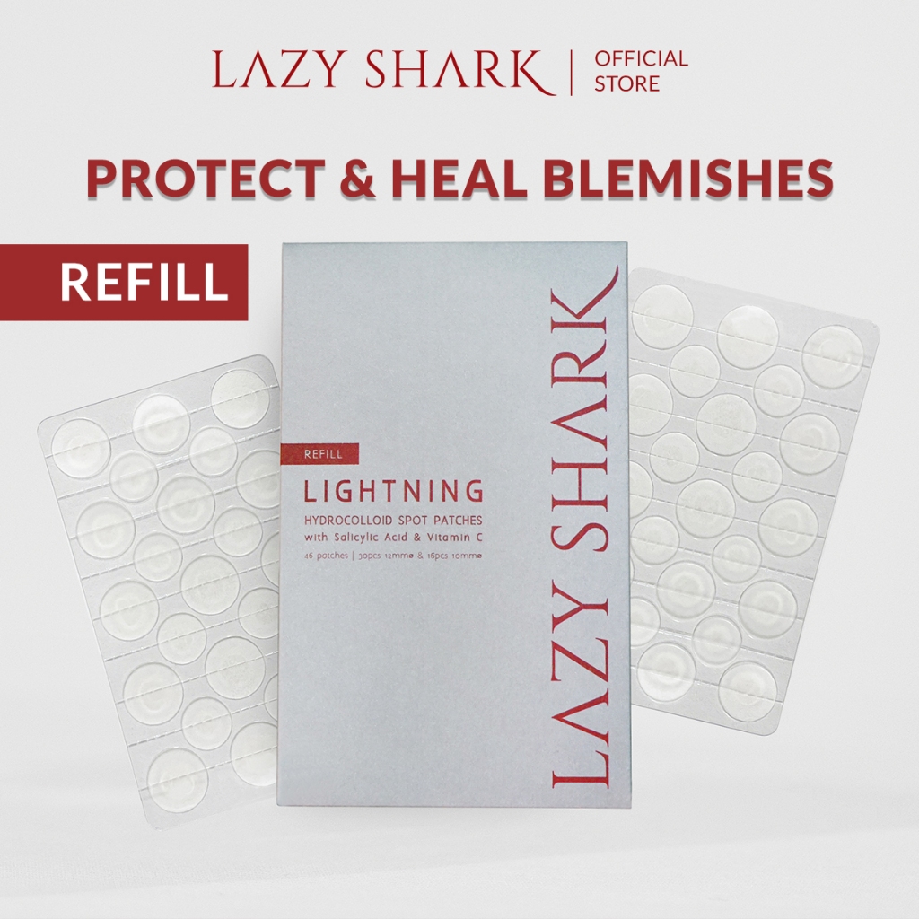 LAZY SHARK Lightning Refill | Hydrocolloid Spot Patches with Salicylic ...