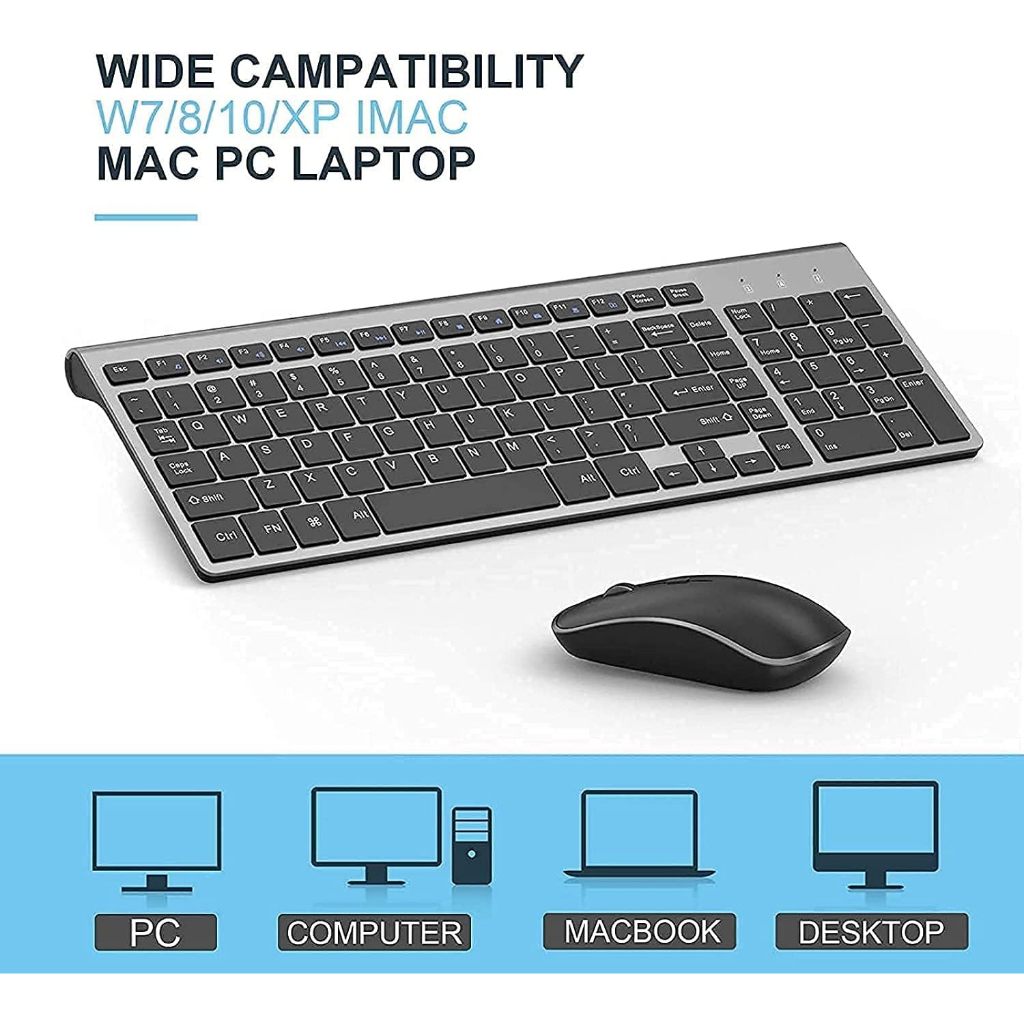 Wireless Keyboard And Mouse J Joyaccess 2 4g Ergonomic And Slim Wireless Computer Keyboard Mouse