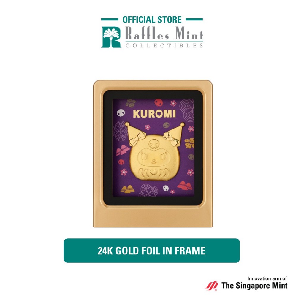 Sanrio Kuromi Daruma 24K Gold Foil in Frame [The Singapore Mint ...