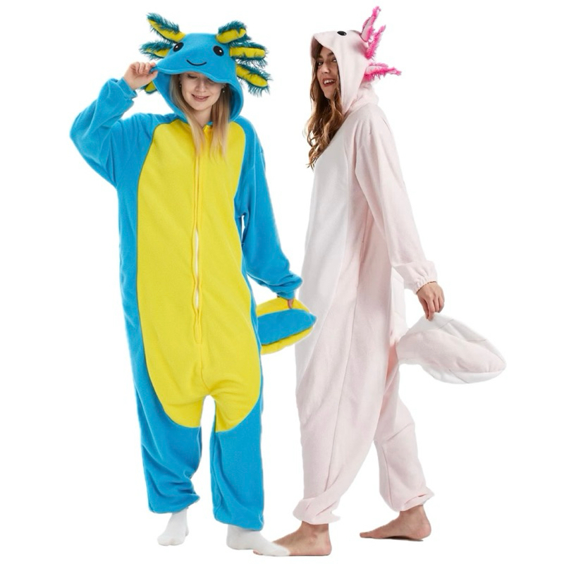 Axolotl Animal Character Overall Kigurumi Onesie Pajamas Sleepwear ...
