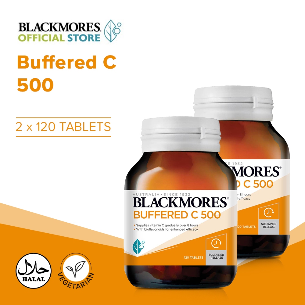 [Bundle of 2] Blackmores Buffered C 500 Vitamin C Tablets (120s ...