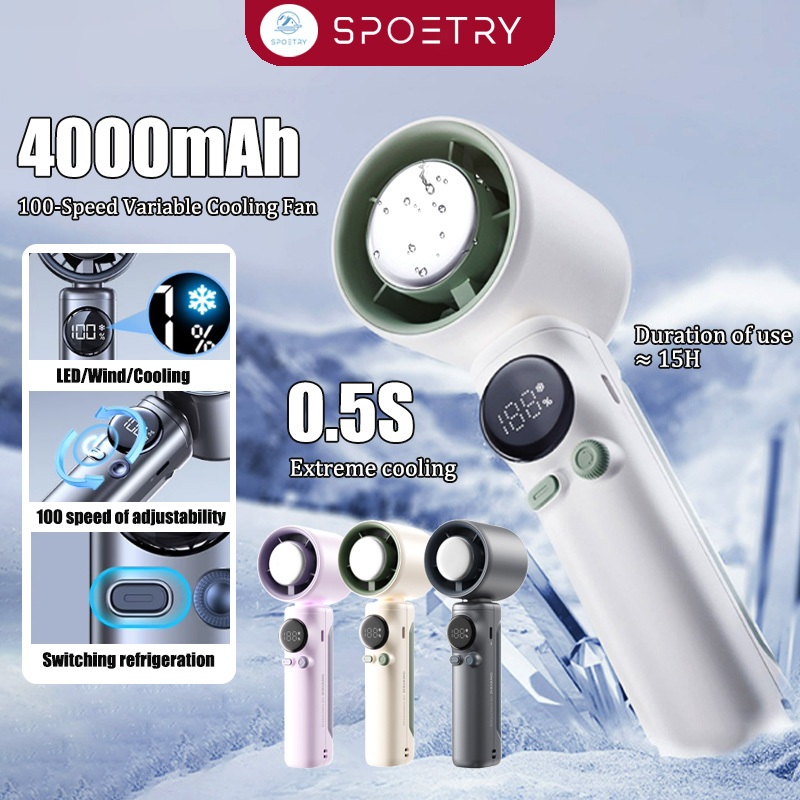 Electric Mini Fan Portable 100 Speed Adjustable High Speed Hand Held ...