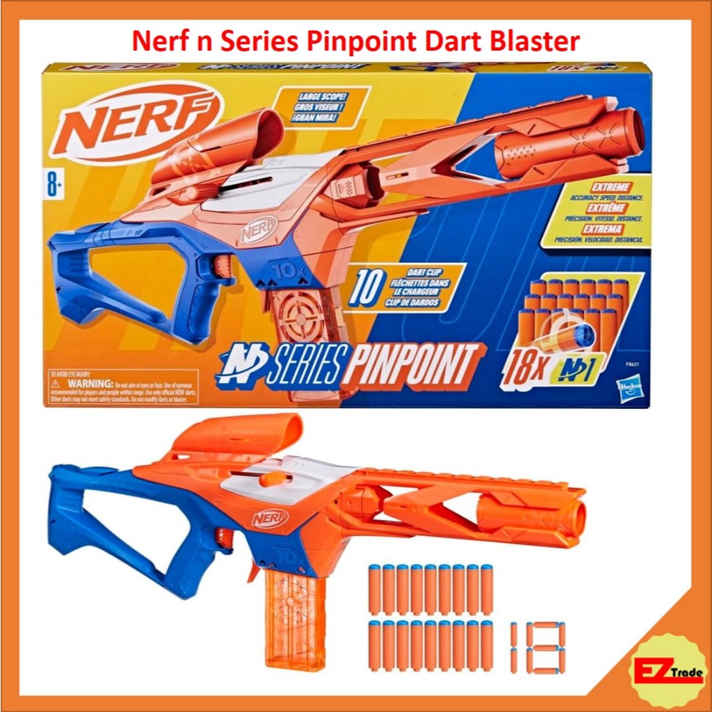 Hasbro Nerf N Series Pinpoint Dart Blaster, 18 Nerf N1 Darts Compatible ...