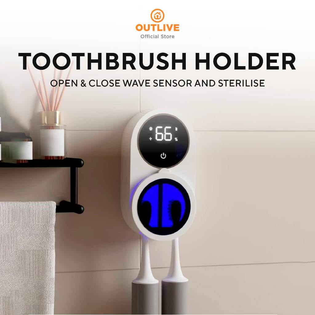 Toothbrush Holder Wave Sensor Open Close Indicator Screen Sterilise ...